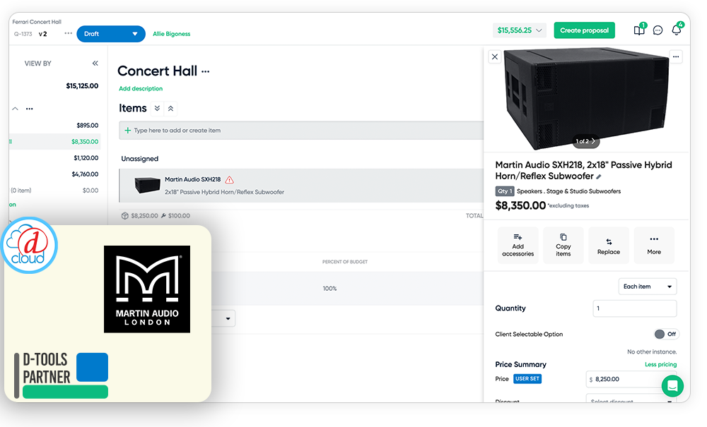 D Tools Software - Martin Audio Products and Pricing